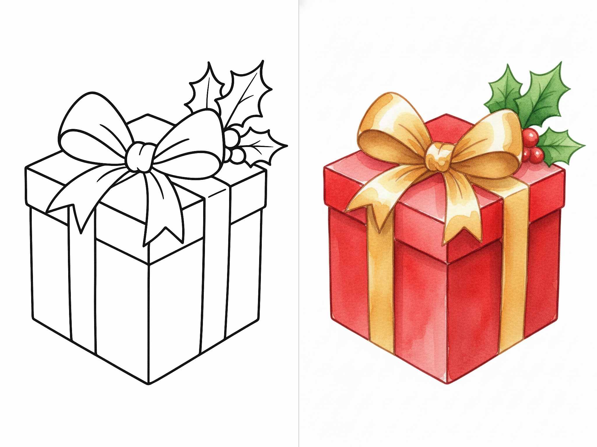 31 Present Coloring Pages (Free Printables)